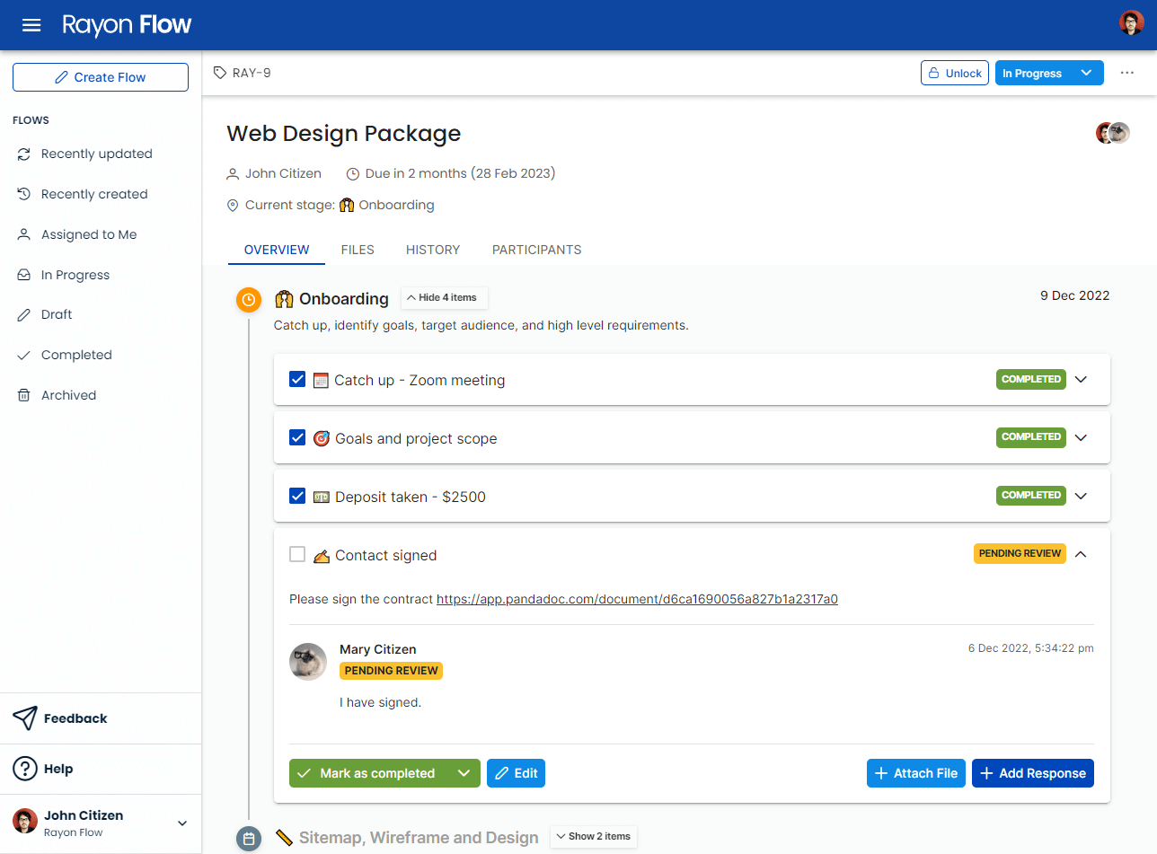 Rayon Flow - Client process management - Simplified customer engagement